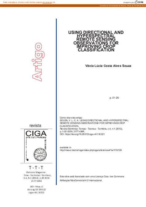 Pdf Using Directional And Hyperspectral Remote Sensing Observations For Improving Crop
