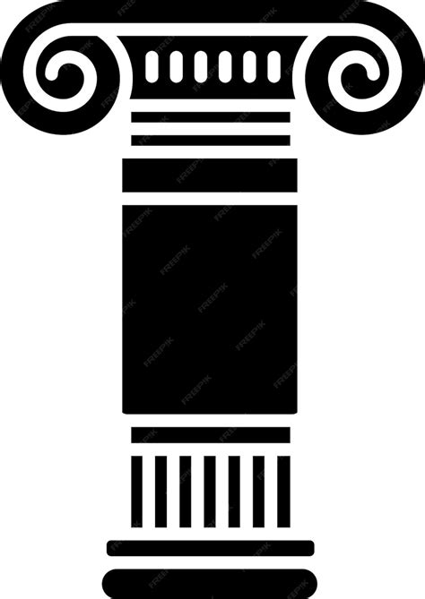 Premium Vector Ionic Pillar Solid Glyph Vector Illustration