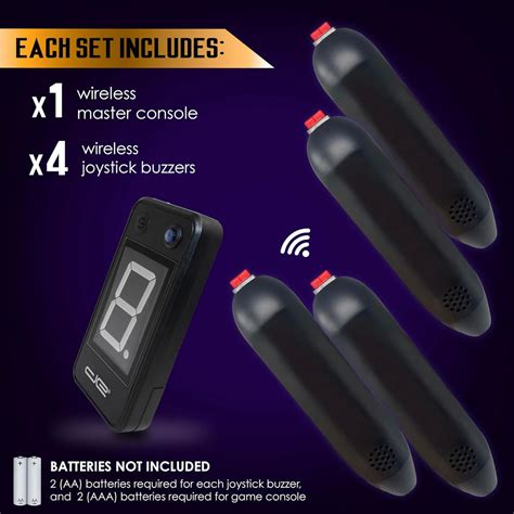 Wireless Handheld Game Buzzer System Console Displays First Buzz In