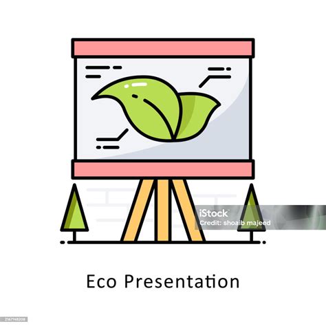 에코 프리젠 테이션 벡터 채워진 개요 디자인 일러스트 레이 션 흰색 배경 Eps 10 파일에 기호 0명에 대한 스톡 벡터 아트 및 기타 이미지 Istock