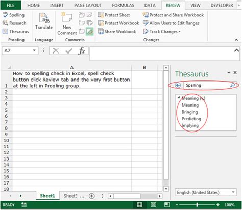 Proofing In Excel 2010