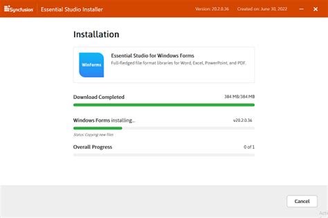 Installing Syncfusion Windows Forms Web Installer Syncfusion