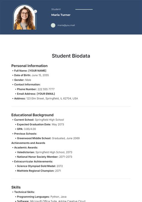 Free Biodata Templates To Edit Online And Print