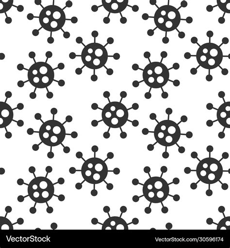 Seamless Virus Pattern Cartoon Black Royalty Free Vector