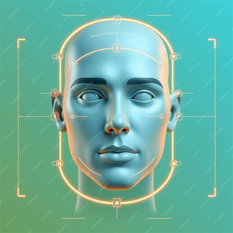 3d Face Recognition Set Biometric Id Facial Scanning And Cyber Security Concepts Premium Ai