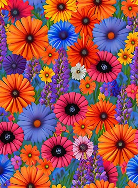 Seamless Floral Pattern Portrait Background Premium Ai Generated Image
