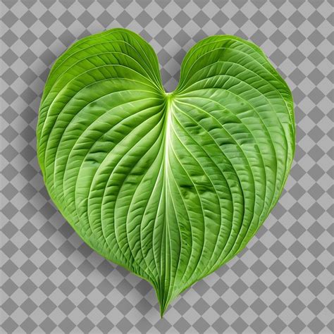 Png Hosta Leaf With Heart Shaped Leaf Shape And Patterned Green Top
