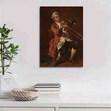 클래식 트롬본 연주자 캔버스 아트 프린트 우아한 액자 벽걸이 침실 가정 및 사무실을 위한 빈티지 음악가 테마 Temu
