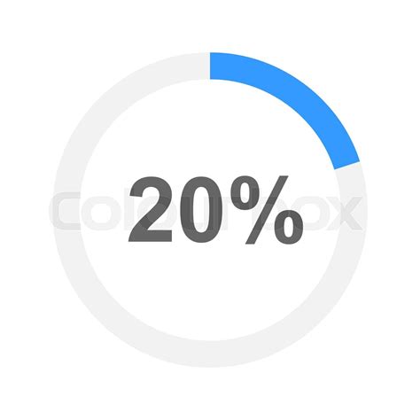 Round Progress Bar Filled On 20 Percent Loading Waiting Transfer Buffering Downloading Or