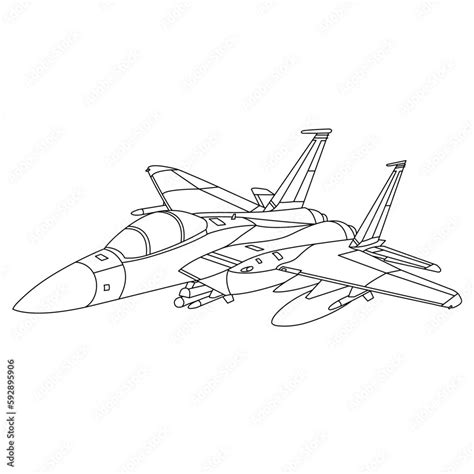 F 15 Eagle Aircraft Outline Illustration Mcdonnell Douglas F 15 Eagle