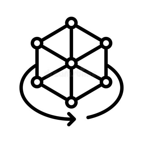 Premium Outline Style Icon Of Hexagonal Structure Stock Illustration