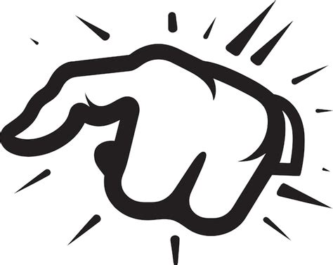 Monochrome Force Punch Vector Illustrationexpressive Punches Black