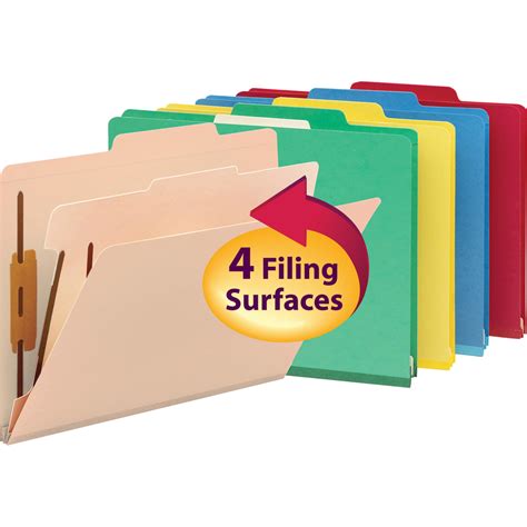 Smd18700 Smead® Manila Four And Six Section Top Tab Classification Folders 1 Divider Legal