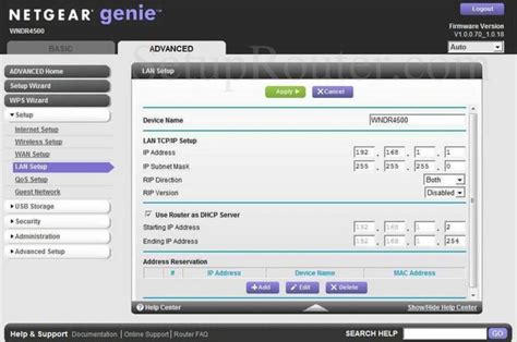 Netgear WNDR4500 Screenshot LAN Setup