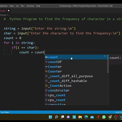 Python Program To Find The Frequency Of Character In A Given String
