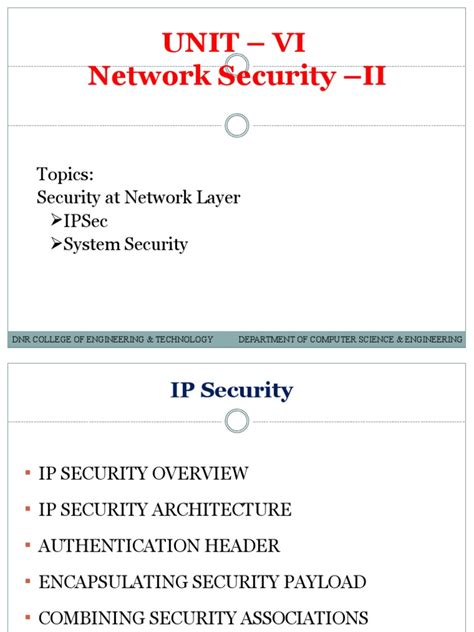 Cns Unit Vi Pdf Internet Protocol Suite Computer Network