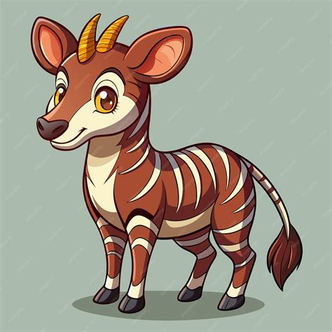 Cute Okapi Cartoon Vector Art Premium Ai Generated Vector