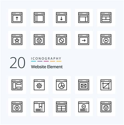 Website Element Line Icon Pack Like Stop Web Browser Image Crop App Vector Art At