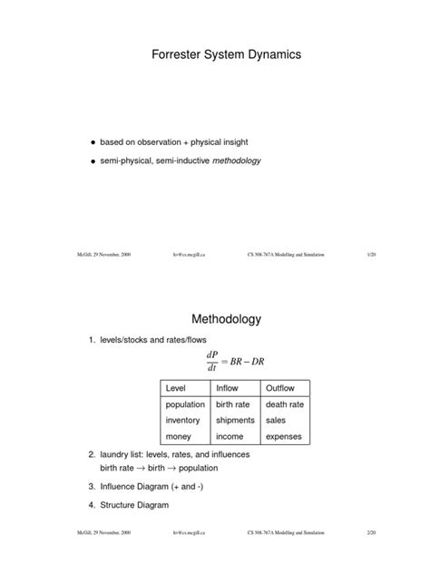 Forrester System Dynamics Lecture Pdf Analysis Cognition