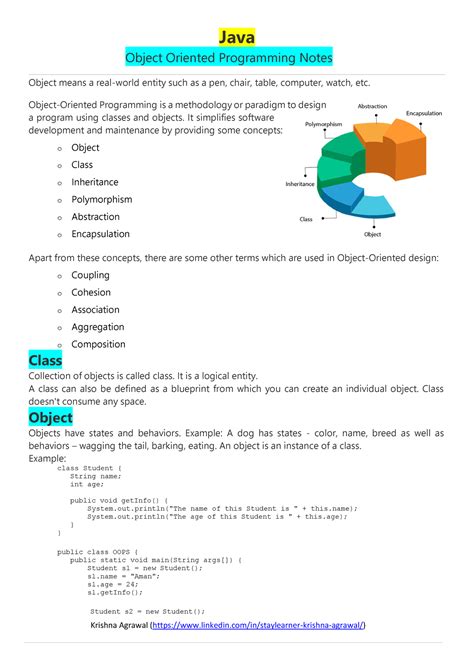 Java1 Jntuh Notes Java Object Oriented Programming Notes Object