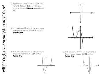 Writing Polynomial Functions Foldable By Katherine Crain TPT
