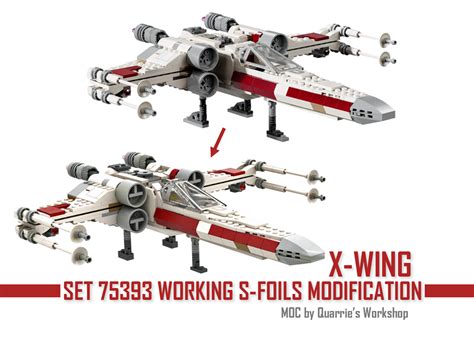 Lego Moc T 65 X Wing Set 75393 Working S Foils Modification By