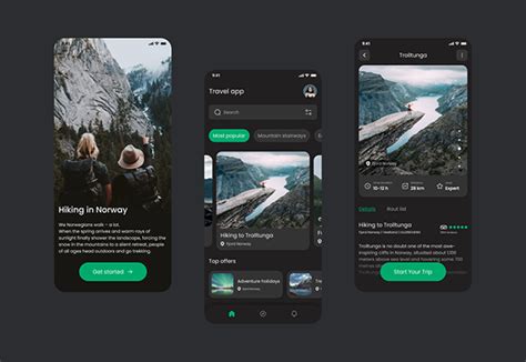 Hiking Mobile App UX UI Design Images Behance