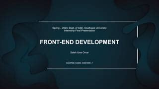 Internship Presentation PPT CSE SE PPTX Web Development Internet