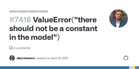 valueerror there should not be a constant in the model · issue 7418