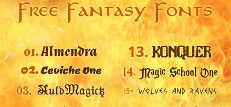 40 Free Fantasy Fonts For Creative Projects Fantasy Fonts Free