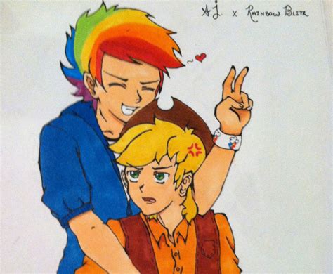Aj And Rainbow Blitz Aka A Genderswapped Rainbow Dash And Applejack