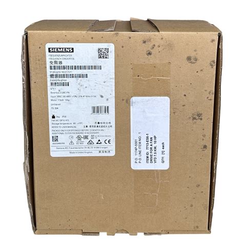 New Siemens 6sl3210 1ke21 7uf1 Sinamics G120c Frequency Converter 7 5kw 10hp Variable