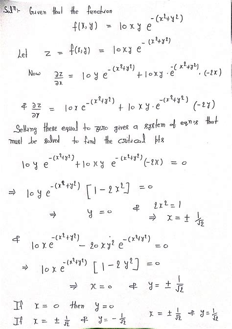 Solved Find And Classify All The Critical Points Of Function Fxy