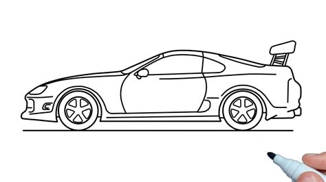 How To Draw A Toyota Supra A80 Easy Drawing Toyota Supra Mk4 Iv Rz