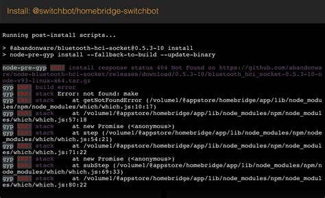 Support Request Unable To Install Issue OpenWonderLabs Homebridge Switchbot GitHub
