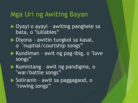 Awiting Bayan A Lesson In Filipino 7 Third Quarter Ppt