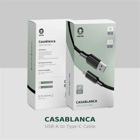 سیم شارژ Usb A به تایپ سی کازابلانکا گرین Green Casablanca Usb A To Type C Cable گرین لاین ایران