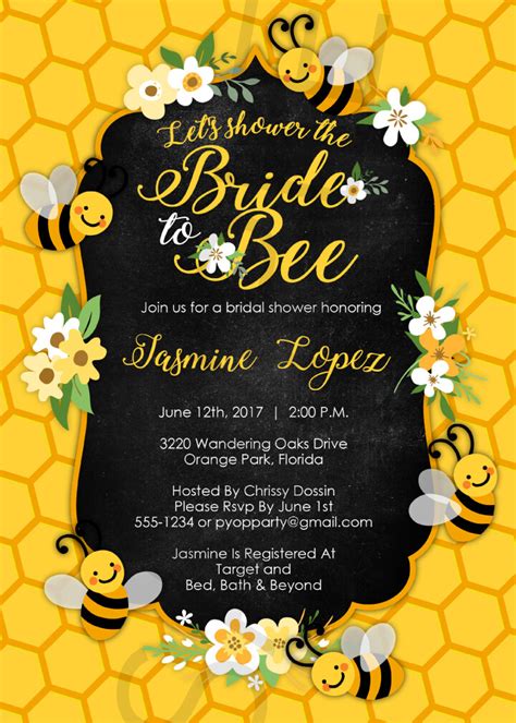 Bee Themed Wedding Invitations