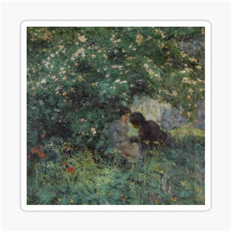 Alois Kalvoda Lovers In The Grass Detail Sticker For Sale By A