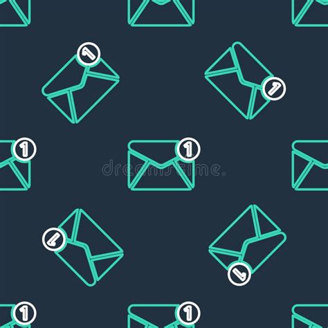 线包络图标黑色背景中突显的无缝图案 接收消息概念 新电子邮件传入消息 库存例证 插画 包括有 平面 概念 206729274