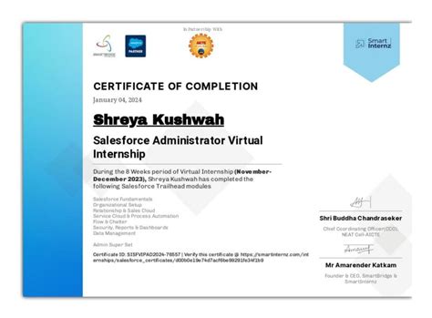 Shreya K On Linkedin Smartinternz Salesforce Skilledonsalesforce Thesmartbridge Aicte…