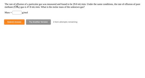 Answered The Rate Of Effusion Of A Particular Bartleby