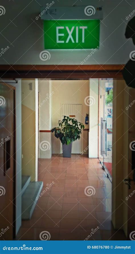 Exit Sign Above Door Stock Photo Image Of Empty Natural 68076780