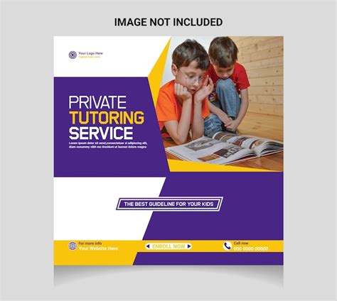Premium Vector Private Tutoring Social Media Post