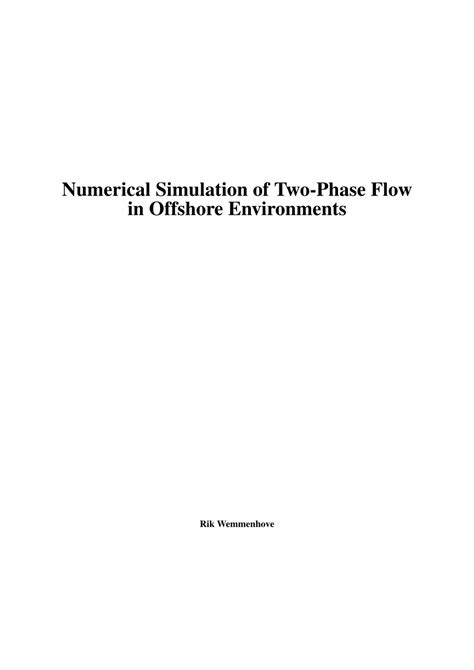 PDF Numerical Simulation Of Two Phase Flow In Offshore Environments