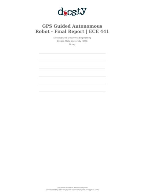 Docsity Gps Guided Autonomous Robot Final Report Ece 441 Pdf