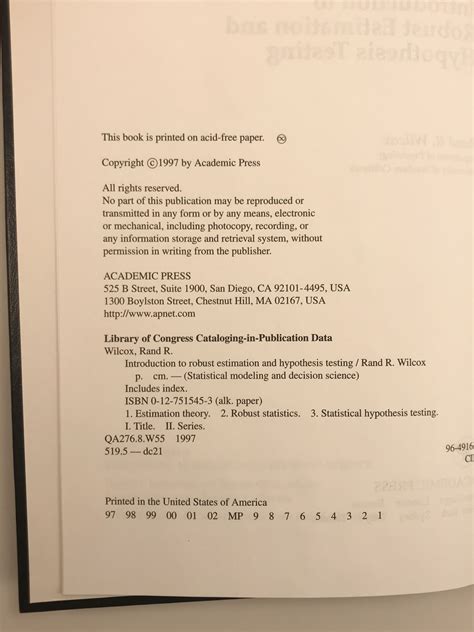 Introduction To Robust Estimation And Hypothesis Testing By Wilcox