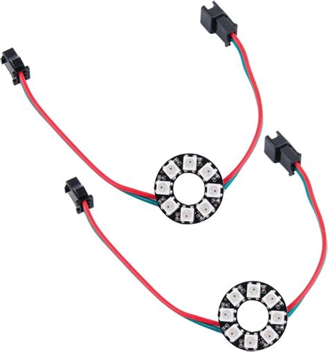 geekstory 2pcs 8 bits ws2812 5050 rgb led ring lamp light stage light with