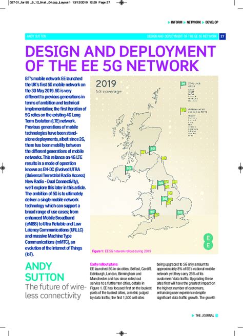 Pdf Design And Deployment Of The Ee 5g Network