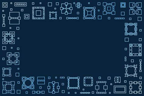Blockchain Technology Vector Blue Line Frame Vector Illustration